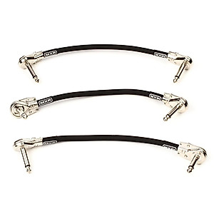 Dunlop MXR 6 Inch Right Angle Pancake Guitar Patch Cables for Effects Pedals, 6 Pack