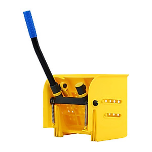Ridgeyard Side Press Mop Bucket with Wringer and 4 Non-Marking Swivel Casters 20L Capacity for Home Use 41x26.5x40cm (Yellow)