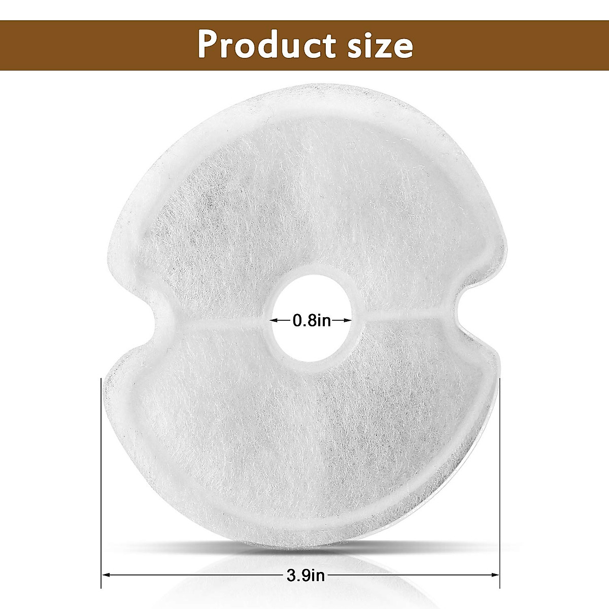 Cat Water Fountain Filters, Multiple Filtration Pet Water Fountain Replacement Filter,8 or 12 Packs of Cotton Activated Carbon Cat Fountain Filters (Filter 4 Pack)