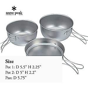 Snow Peak Titanium 3 Piece Cookset