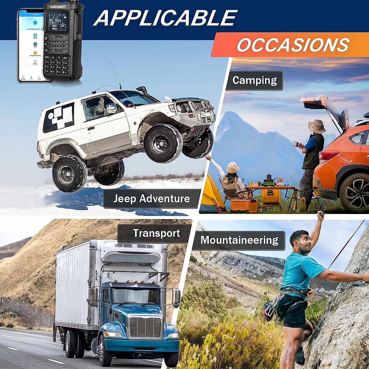 (𝟐𝐧𝐝 𝐆𝐞𝐧) TIDRADIO TD-H8 10W HighPower Ham Radio Handheld with APP Bluetooth Wireless Programming, Two Way Radios Long Range with 2500mHA 𝐓𝐲𝐩𝐞-𝐂 Large Battery, Large Color Screen(2 Pack)