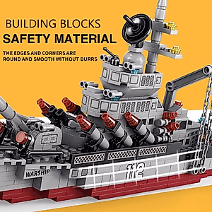 ENHANA Building Block Warship 25 in1 Battleship Building Kits for Kids City Helicopter Military Ship Bricks Kit Educational Toys for Boys Age 6 7 8 9 10 11 12 Years Old 554PCS