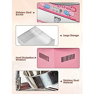 RIEDHOFF Cotton Candy Machine Commercial, Electric Cotton Candy Maker with 20 inch Stainless Steel Bowl for Family, Party, Amusement Park, Carnival- Pink