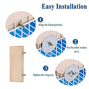 Mogoko Polished Natural Wood Bird Perches Pet Parrot Bird Cage Perches Square Wooden Stand Platform Budgie Toys Cages Accessories for Parakeets
