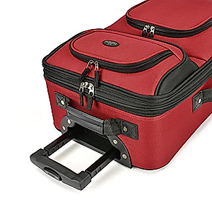 U.S. Traveler Rio Rugged Fabric Expandable Carry-On Luggage Set, Red, 2-Piece Set