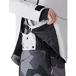 kirnusino Mens Ski Jacket Snow Coat for Men Windbreaker Waterproof Mountain Hooded Sweatshirt with Shoulder Pass Card Pocket Windproof Warm Winter Coat-Grey-L