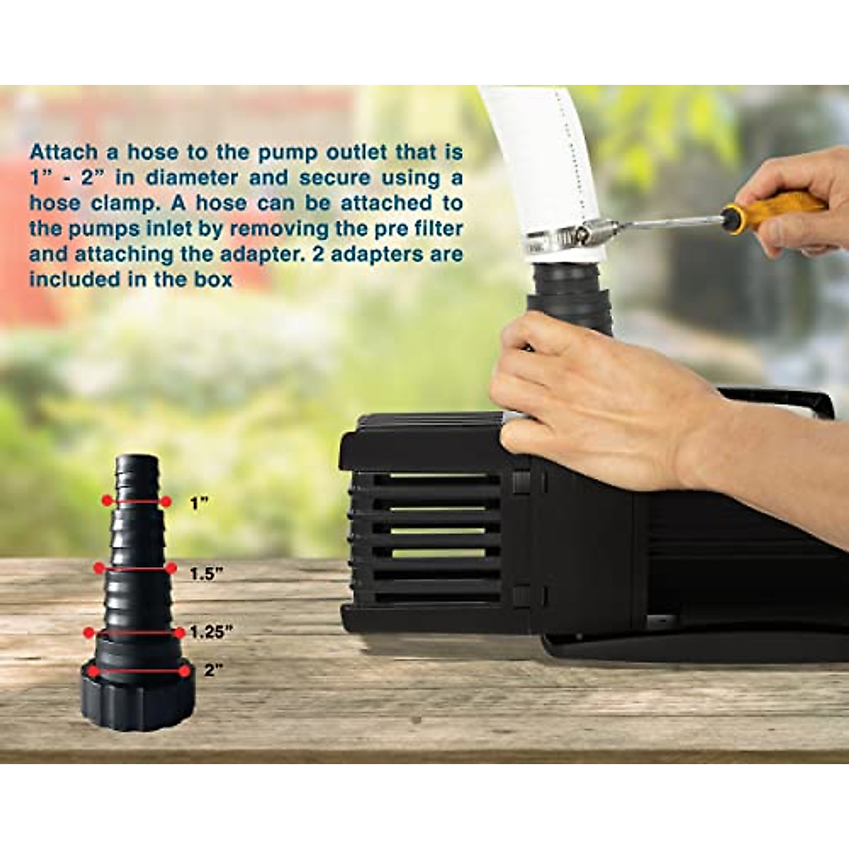 Homewell 5000 Gallons per Hour Electric Water Pump with 2 Nozzles Ultra Quiet Submersible Pump for Fountains, Waterfalls, Water Circulation, Koi Ponds Pump, Water Gardens (5000 GPH)