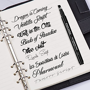 Piochoo Calligraphy Pens,8 Size Calligraphy Pens for Writing,Brush Pens Calligraphy Set for Beginners, Hand Lettering Pens