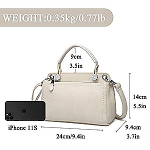 Kasqo Small Satchel Handbags for Women, Fashion Leather Top Handle Satchel Bag Shoulder Purse Crossbody Bags for Teen Girls