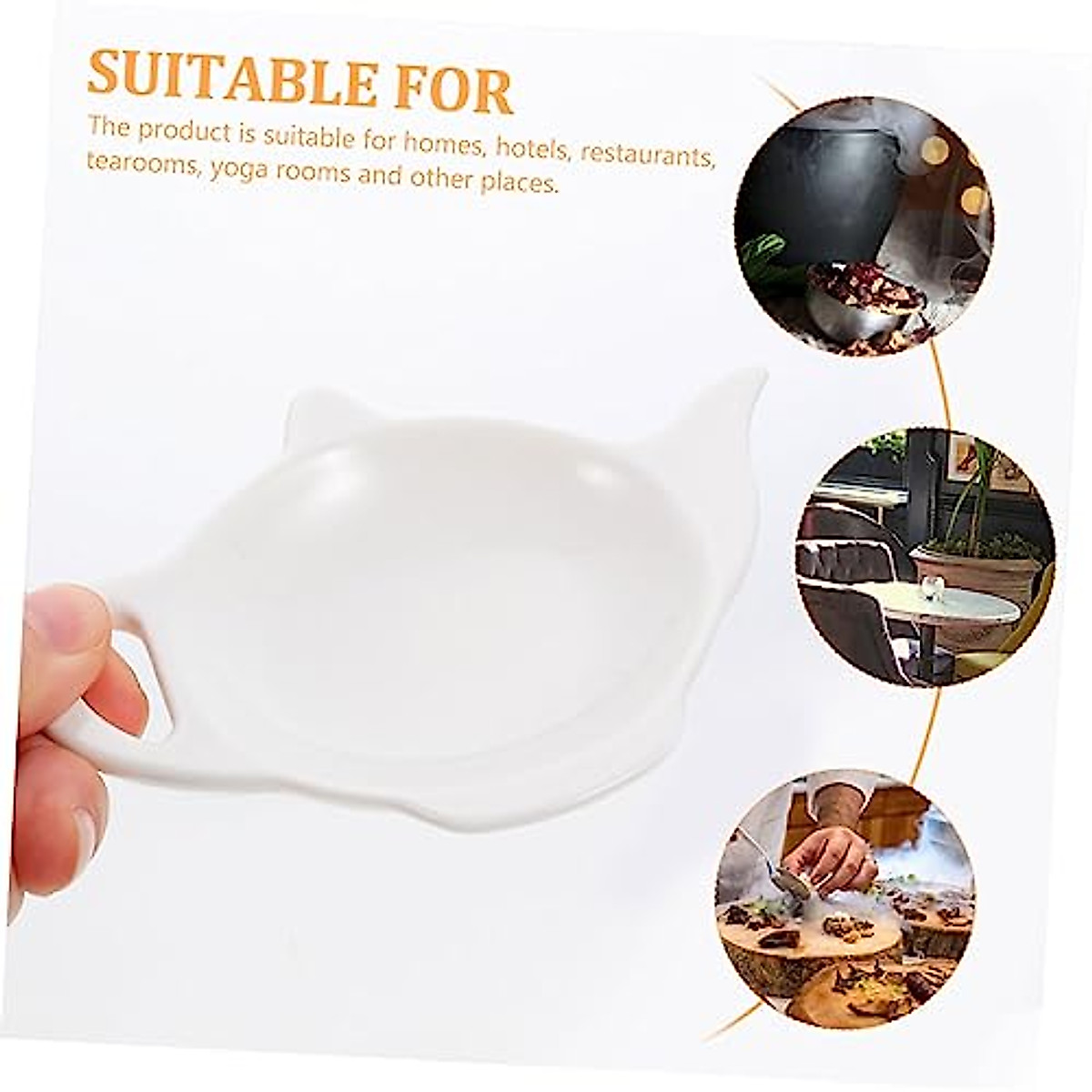 FUOYLOO 2pcs Ceramic Tea Bag Saucer Tea Bag Resting Caddy Ceramic Tea Bag Holders Tea Bag Organizer Coffee Tray Tea Pots Decorative Mini Accessories Tea Bag Storage Sushi Soy Dipping Bowls