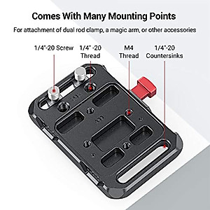 SmallRig Mini V Mount Battery Plate, V-Lock Mount Battery Plate with Crab-Shaped Clamp for Camera Power Supply - 2989
