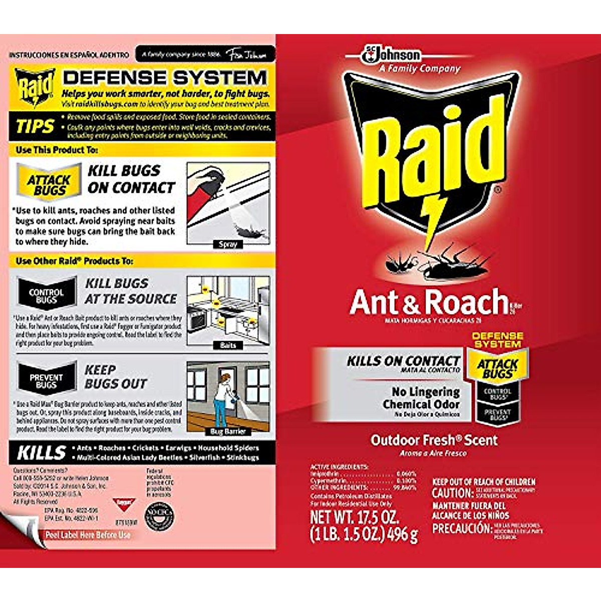 Raid Ant and Roach Killer Outdoor Fresh, 17.5 OZ (pack of 3)