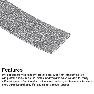 uxcell Black PVC Edge Banding, 1-1/8" x 24.6ft Pre-Glued Flexible Edge Banding for Furniture Repair & Restoration