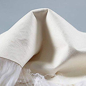 Genuine Tibetan Fur Rug/Ivory White 100% Real Mongolian Sheepskin Hide Pelt Throw Rug Plate Lamb Wool Carpet Curly, 39.5"-41.5" Long