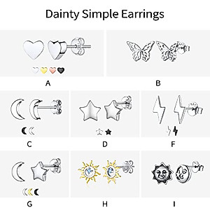 ChicSilver Hypoallergenic 925 Sterling Silver Small Minimalist Heart Earrings Studs Mini Dainty Love Heart Stud Earrings for Women Mothers Day Gifts for Mom