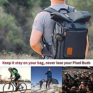 JAKPAK Compatible with Google Pixel Buds 2 Case Cover [Front LED Visible] Shockproof Protective Case with Keychain Secure Lock Design Hard PC Case Cover for Pixel Buds 2 2020 Black