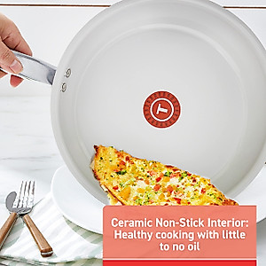 T-fal Fresh Gourmet Recycled Aluminum Ceramic Nonstick Jumbo Cooker 5 Quart Cookware, Pots and Pans, Dishwasher Safe