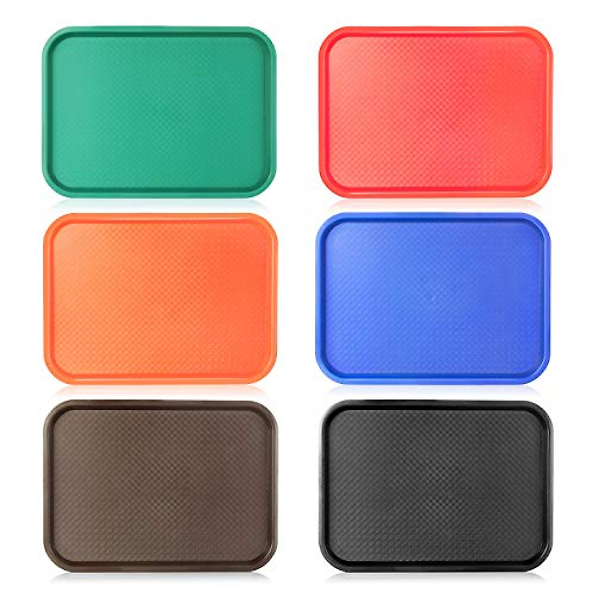 New Star Foodservice 28010 6-Piece Fast Food Tray, 12 by 16-Inch, Assorted Colors