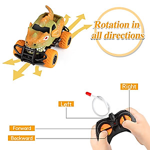 HahaGift Toys For 5 4 6 3 Year Old Boys Gifts,Remote Control Cars for Boys Dinosaur Party Favor Gifts Birthday Gifts for 3-5 Year old Boys Toys Age 2-6,Dinosaur Toys for Boys Gifts Age 3 4 6 5(Orange)