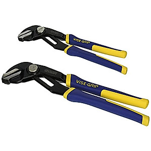 IRWIN VISE-GRIP GrooveLock Pliers Set, Straight Jaw, 2-Piece (1802532) Black, 2-pack (8", 10")