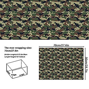 Dtiafu Camo Wrapping Paper for Men Boys Kids - Army Wrapping Paper for Birthday Veterans Day - 4 Style Green Blue Camouflage Gift Wrap - 20 X 28inch Per Sheet(8 Sheet Folded Flat)