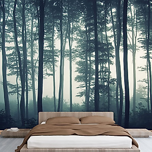 wall26 - Landscape Mural of a Misty Forest - Wall Mural, Removable Sticker, Home Decor - 100x144 inches
