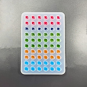 AMZTOART Mold Resin Craft Makes 60 Crystals - Small Crystal Stones Silicone Mold for Resin - Candles - Soap - Ice Cube - Jewelry - 1 Unique Shapes (White)