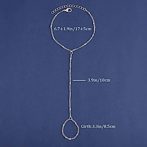 Bohemian Hand Chain Beaded Bracelet Finger Ring Hand Bracelet Hand Jewelry for Women and Girls