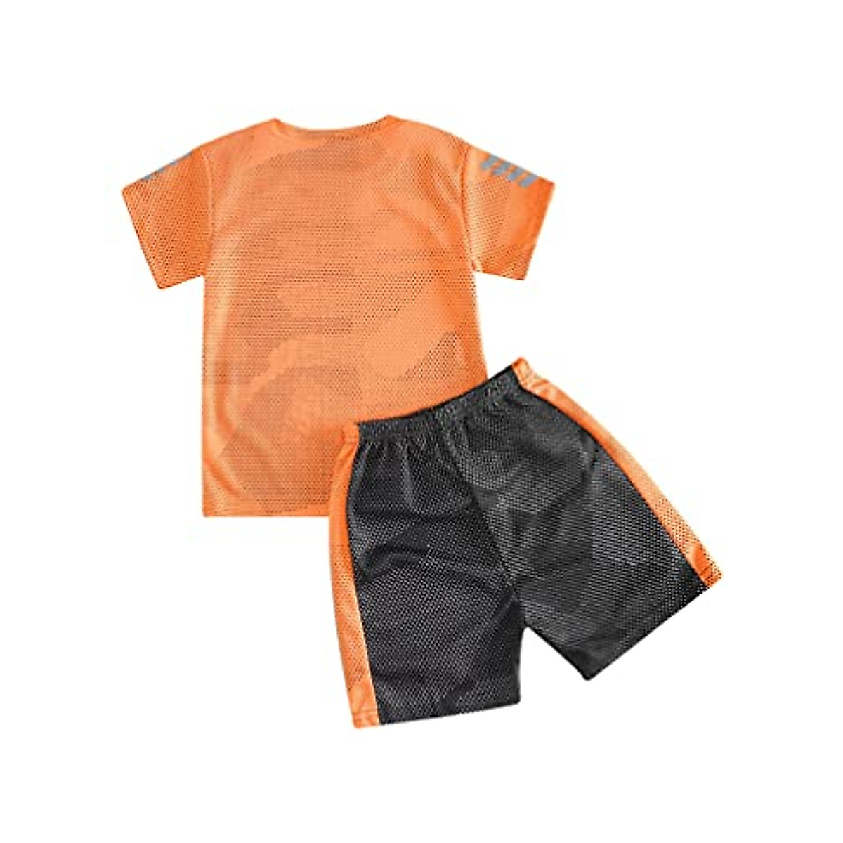 Fldy Boys Soccer Sports Training Uniforms Kids Youth Athletic Football Soccer Jersey Shirt and Shorts Kit Orange 11-12 Years