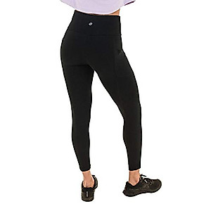 Spalding Women's Activewear Cotton Blend High Waist Legging with Pockets, 25.5" Inseam Black