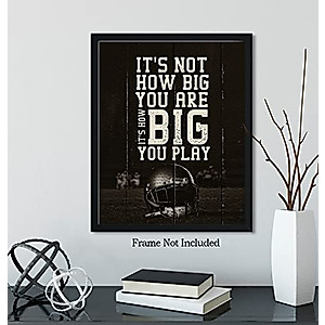 Football Inspirational Wall Art for Boys, Kids Room, Family or Game Room, Man Cave, Den - Teen Room Decor - Home Decor Gift for Sports Fans, Football Players - 8x10 unframed print