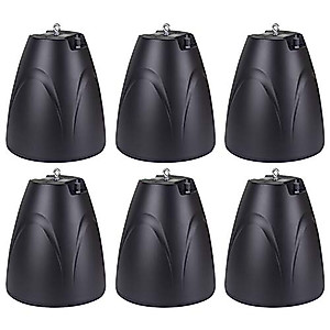 Rockville (6) PEN-65T Black 6.5" 70V Hanging Pendant Speaker Commercial/Restaurant