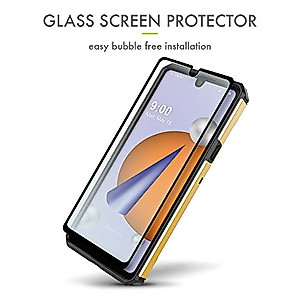 Evocel Explorer Series Pro Phone Case Compatible with LG Stylo 6 with Glass Screen Protector and Belt Clip Holster, Gold