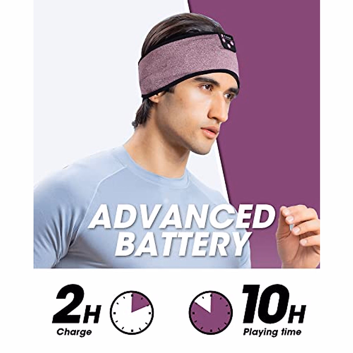 Fulext Bluetooth Headband Headphones, Sleep Headphones For Side Sleepers - Sleeping Comfortable with Thin Speaker Microphone Handsfree Best Gift Ideas Women Men