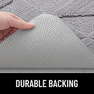 OLANLY Door Mats Indoor, Non-Slip, Absorbent, Dirt Resist, Entrance Washable Mat, Low-Profile Inside Entry Doormat for Entryway (32x20 inches, Grey)