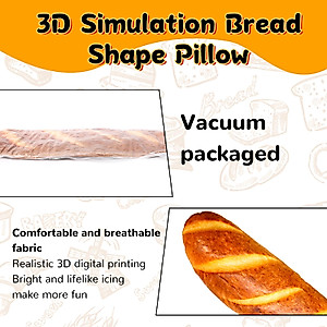AUECOOME 40" Bread Pillow Giant Bread Plush Pillow 3D Simulation Baguette Pillow Funny Body Pillow Food Plush Christmas Stuffed Toys for Girls Boys