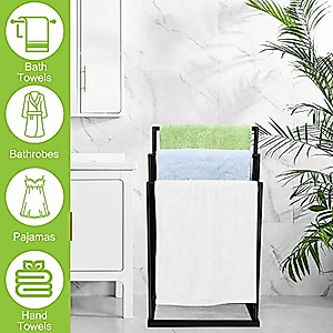3 Tiers Stainless Steel Towel Rack 3 Bars Freestanding Towel Holder Drying Stand Towel Bar Storage Ladder Bathroom Accessories Organizer Bath Storage & Hand Towels, Washcloths, Next to Tub or Shower