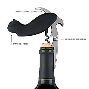 TrueZoo Allie Cat Double Hinged Corkscrew, Novelty Wine Key, Waiter’s Corkscrew Bottle Opener 4.25x2.5x1