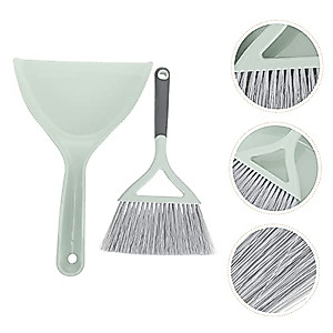 HAWILLOSCH 1 Set Broom Dustpan Desktop Cleaning Broom Mini Cleaning Broom Mini Broom Keyboard Cleaning Brush Household Cleaning Supplies Desktop Cleaning Supplies Mini Dustpan Green Plastic