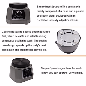 Dental Lab Vibrator 4" Round Lab Equipment Shaker Oscillator Heavy Duty Platform Roundness Vibrator Plaster 110V 100W