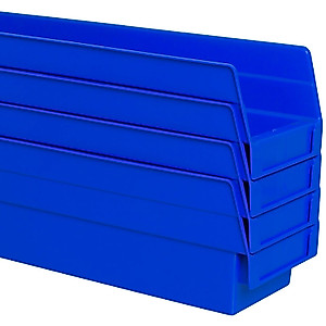 Akro-Mils 30120 Plastic Nesting Shelf Bin Box, (12-Inch x 4-Inch x 4-Inch), Blue, (24-Pack)