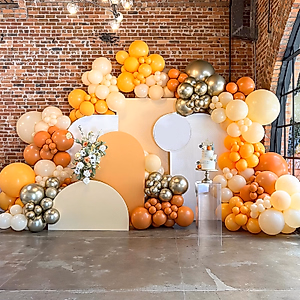 Fall Balloons,12 Inch Orange and Sand Gold Balloons with Gold Confetti Balloons,for Birthday little cutie baby shower Wedding thanksgiving Party Decorations