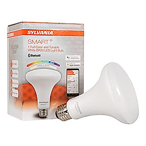 Sylvania Smart Bluetooth BR30 Full Color and Tunable White Light Bulb, 65W, Dimmable, for Alexa, Apple HomeKit and Google Assistant - 1 Pack (75628)