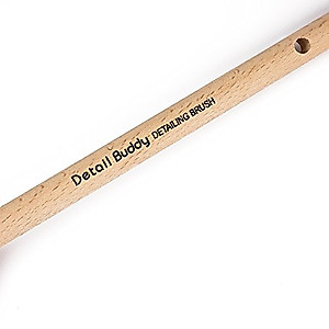 Detail Buddy Natural Boar Premium Heavy Duty Detailing Brush for Wheels, Interior, Leather, Trim - Set of 3 (Brown, Set of 3 - Wood)