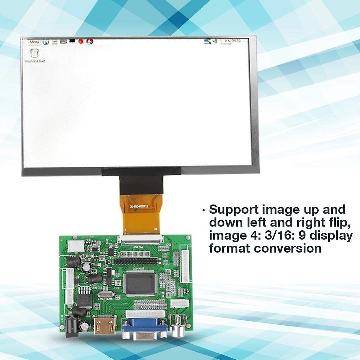 Hilitand 7" TFT LCD Display VGA Monitor Screen Kit 1024x600 Compatible with 3/2