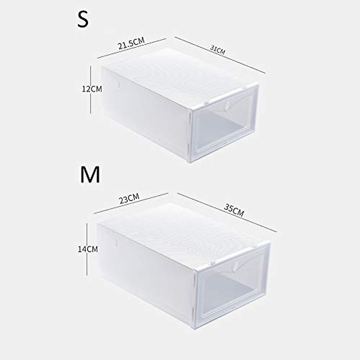 FRIDG Really Useful Boxes, Really Useful Organiser, Storage Boxes in a Clear Plastic Organiser and Clear Boxes Transparent Stackable Storage Box Shoes Drawer Case Organizer White M