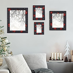 POFATO 3D Seven Star Ladybug 4x6 Picture Frame Wood Photo Frame for Tabletop Display Wall Mount Picture Frame Display 4x 6 Inch Photo Wall Decor Home Gift Frames