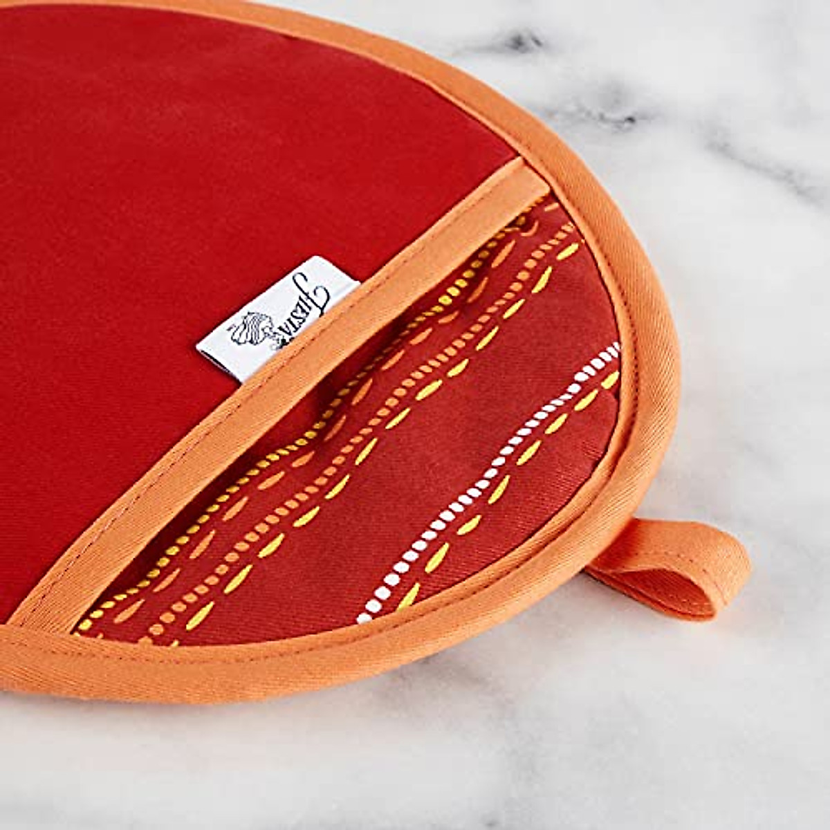Fiesta Sierra Pot Holder 2-Pack Set, Red/Orange/Yellow, 8"x10" Oval