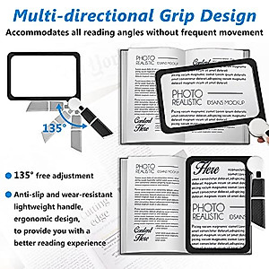 Magnifying Glass with Light 5X Magnifying Glass for Reading Handheld Folding Magnifier 48 Lights Full Page Viewing Area Perfect for Macular Degeneration Low Vision Person Gifts for Seniors Reading
