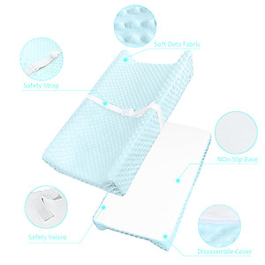 YENING Baby Diaper Changing Pad Cover for Girls Wipeable Covers Soft Minky Dots Changing Table Pads Sheets 31" x 16" Pink